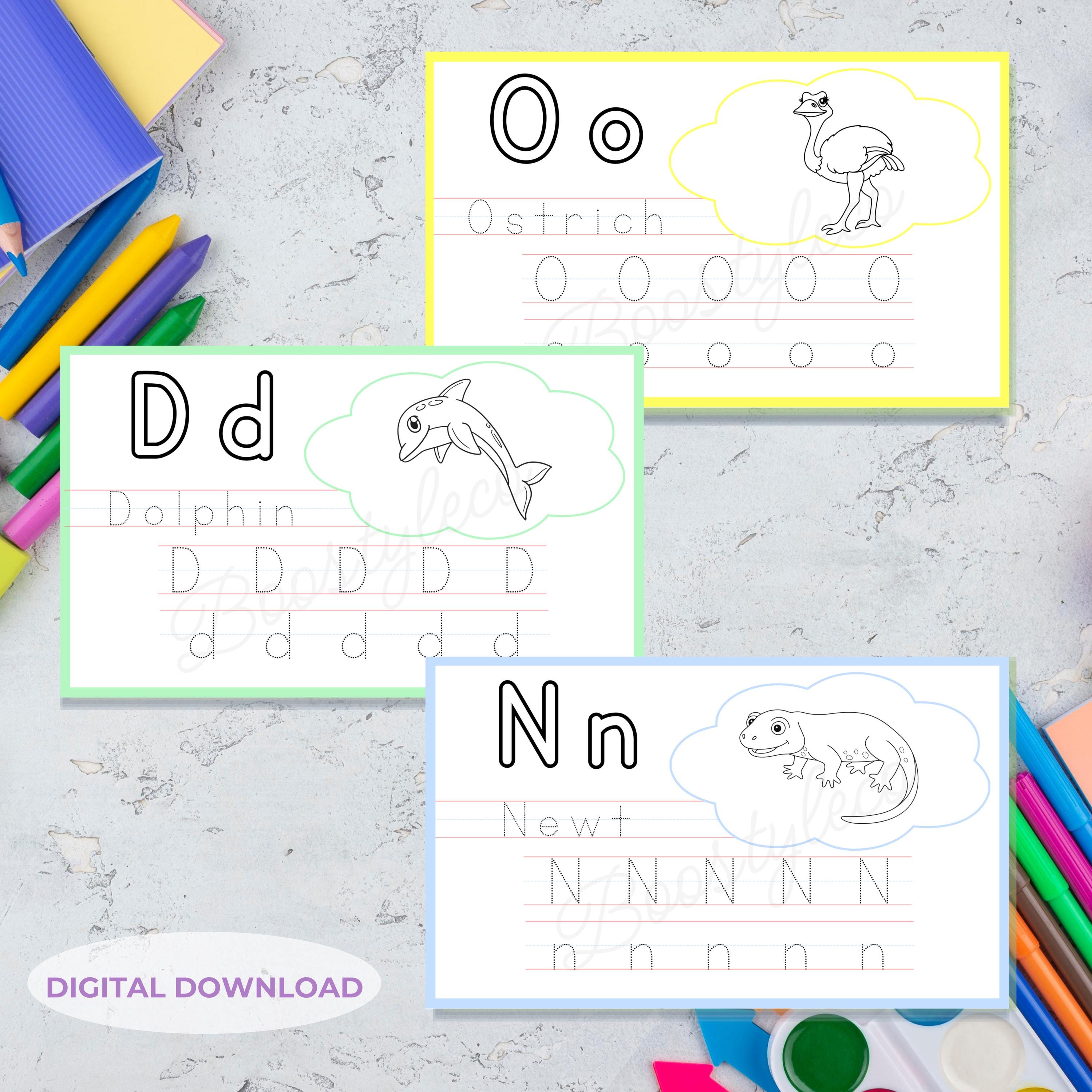 Alphabet Tracing Worksheet, Letter Tracing Cards, Preschool Printable ...