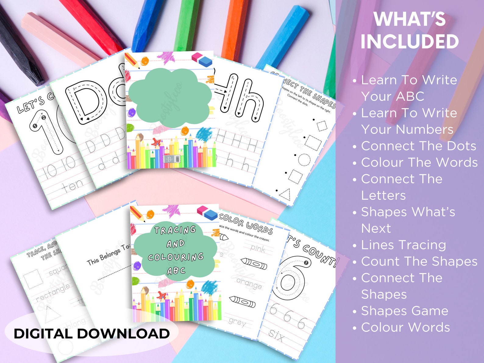 Abcs and 123s Activity Book for Kids, Tracing Letters and Numbers ...