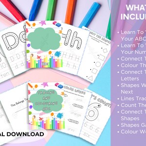 Abcs and 123s Activity Book for Kids, Tracing Letters and Numbers ...