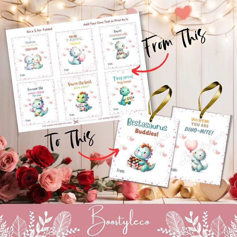 Editable Dino-mite Valentine’s Day Printable Cards Cute Dinosaur ...