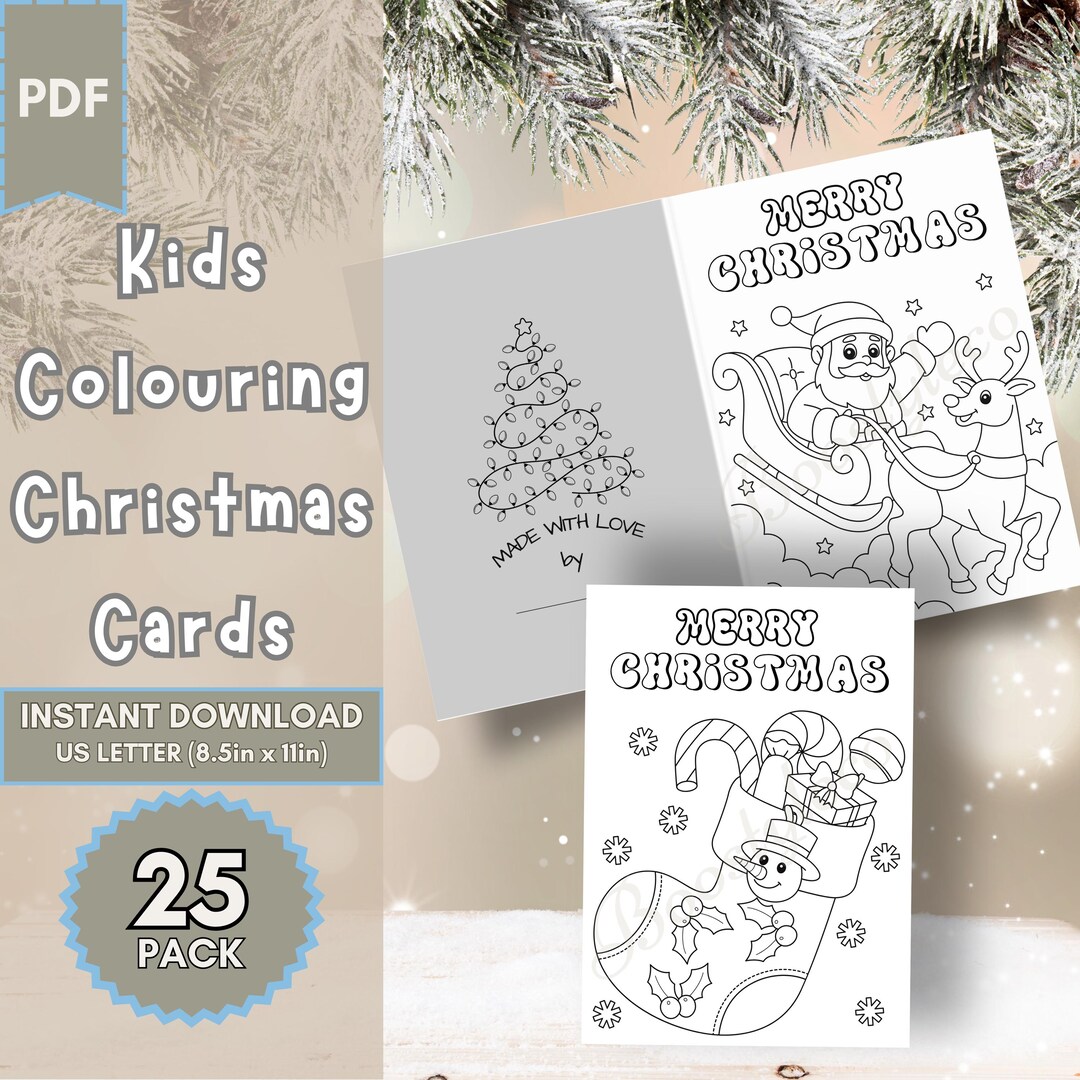 Carte de Noël à colorier à imprimer pour les enfants, activités de Noël ...