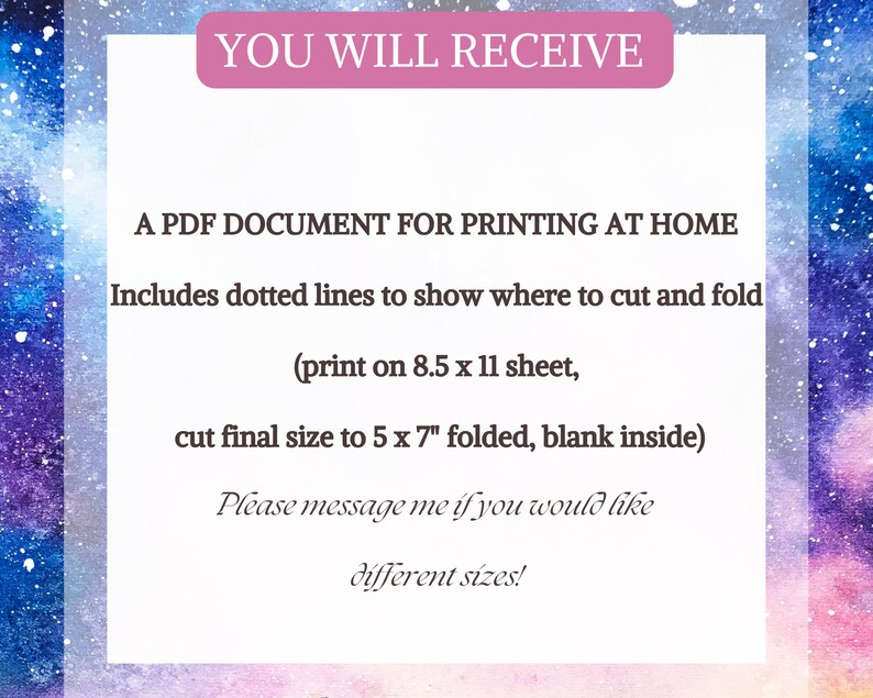 Space Birthday Card, Printable Birthday Card, Instant Download, Outer ...