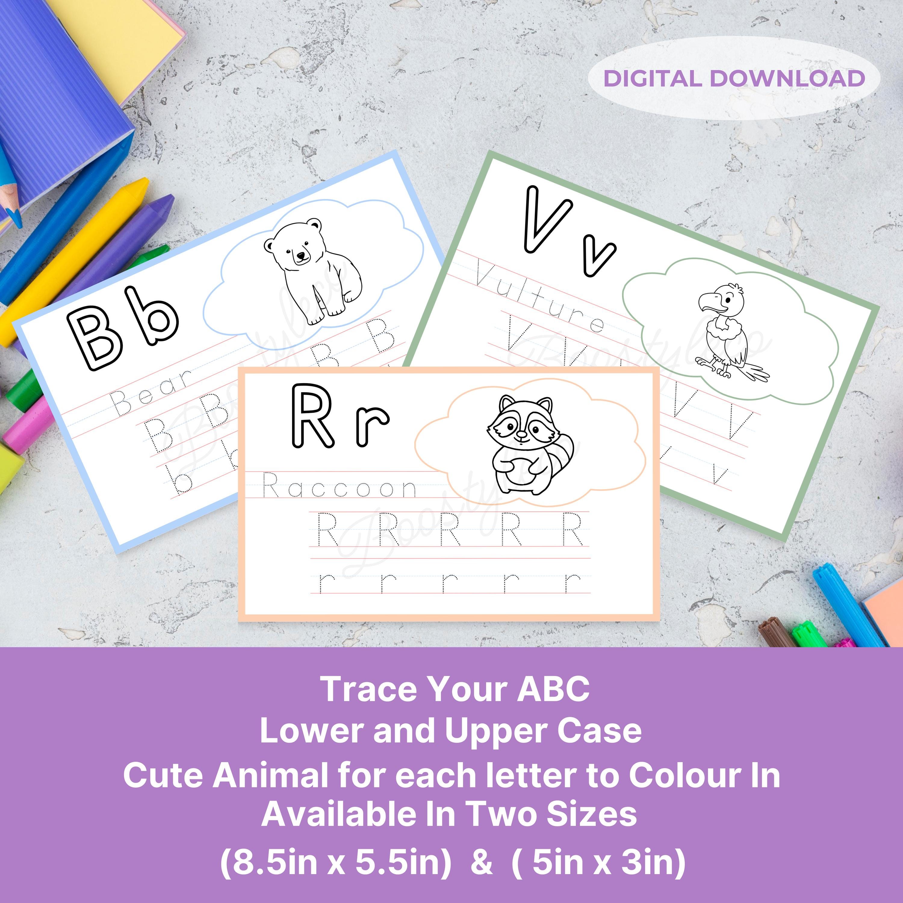 Alphabet Tracing Worksheet, Letter Tracing Cards, Preschool Printable ...