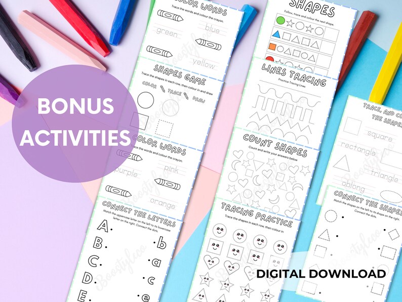 Abcs and 123s Activity Book for Kids, Tracing Letters and Numbers ...