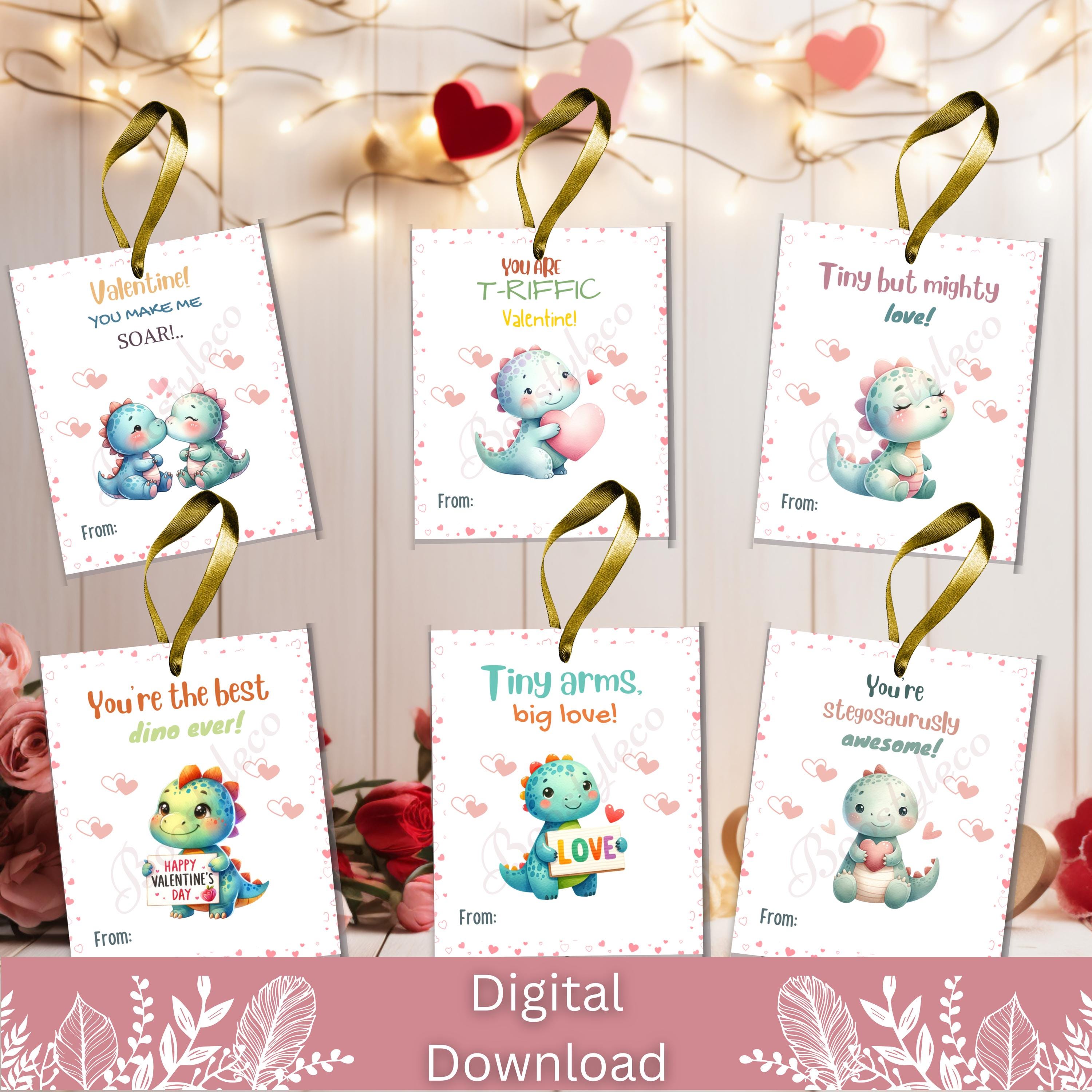 Editable Dino-mite Valentine’s Day Printable Cards Cute Dinosaur ...