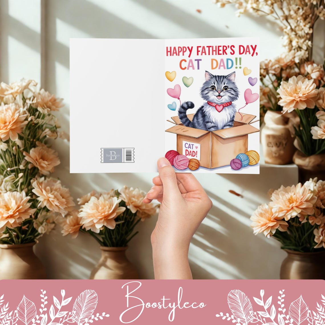 Cat-themed Printable Father's Day Card, Sweet Kitten Card, Instant ...