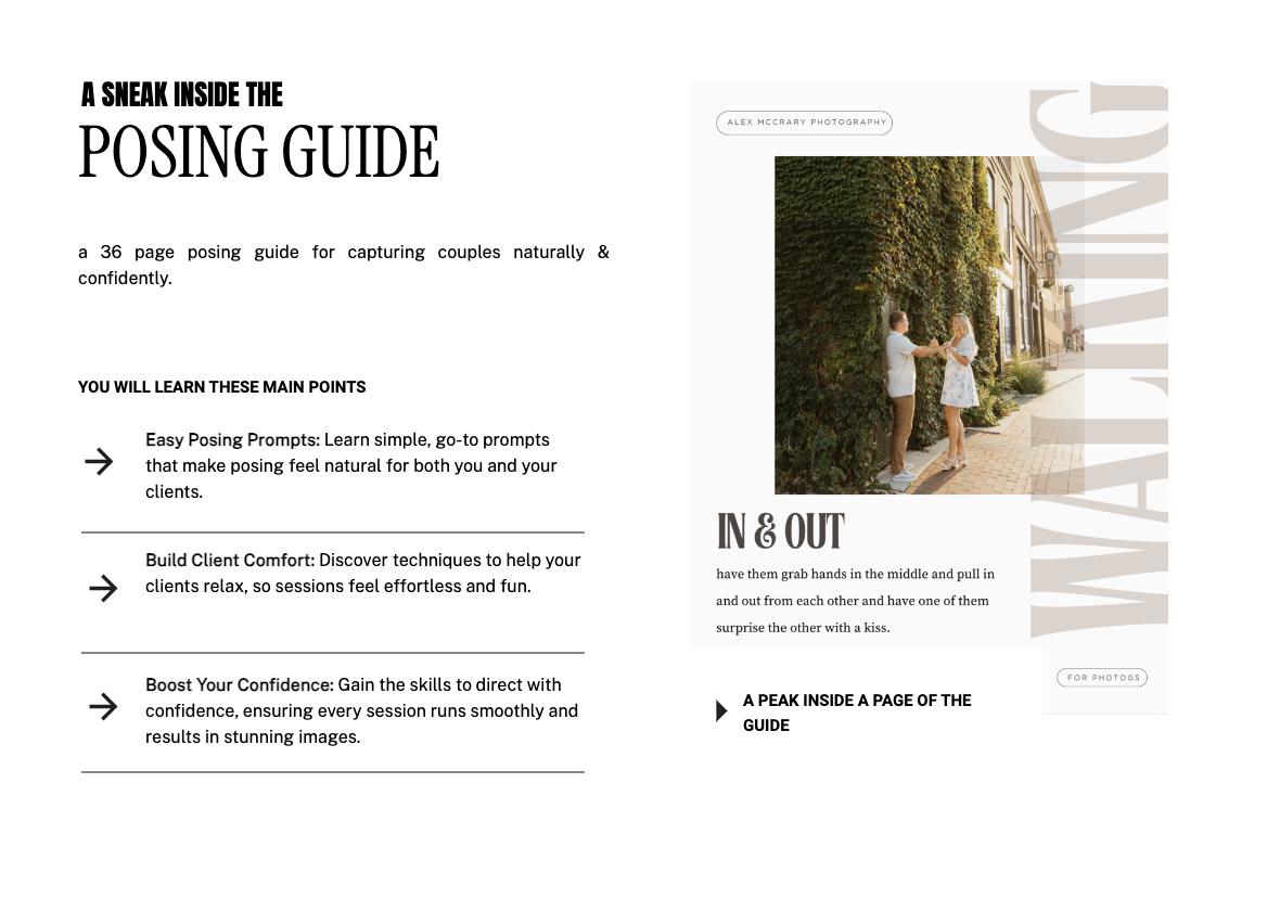 Couples Posing Guide, Prompts for Natural and Candid Images for Wedding and Portrait ...