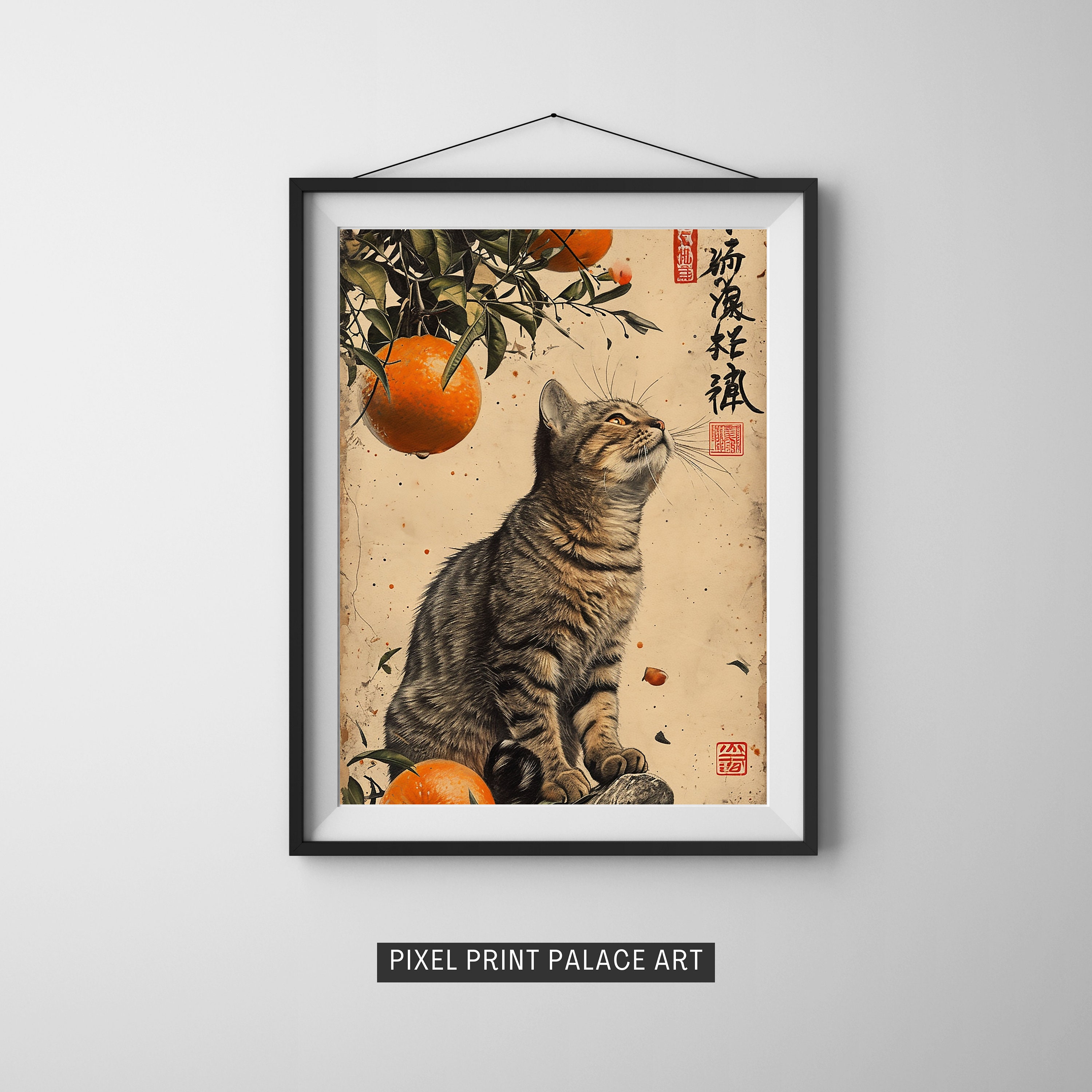 Traditional Chinese Cat Painting | Instant Digital Download | Unique ...