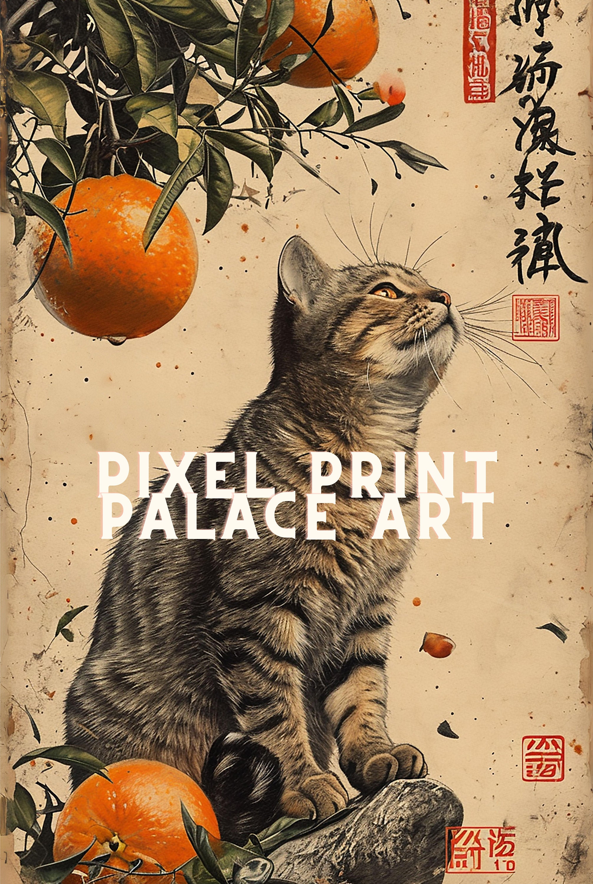 Traditional Chinese Cat Painting | Instant Digital Download | Unique ...