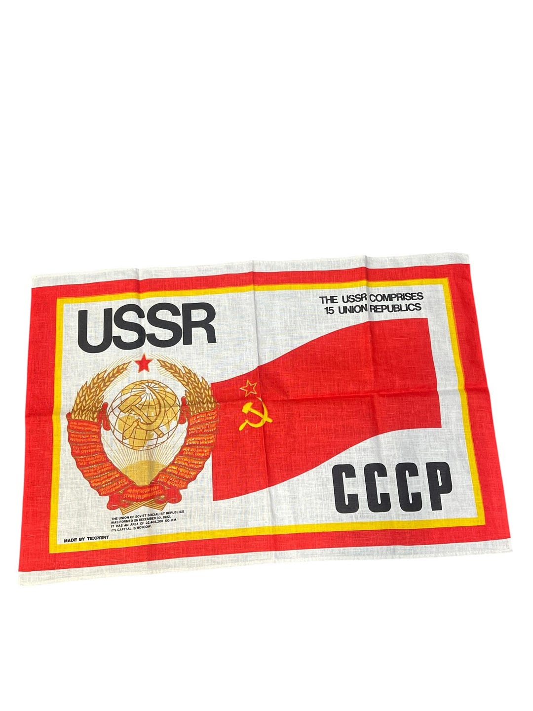 Vintage Soviet Propaganda Flag Banner the USSR Comprises 15 Union ...