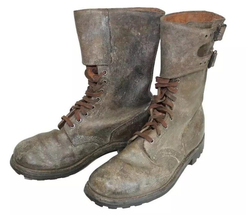 Vintage French Army Combat Ranger Boots Model 47 Algeria Indochina ...