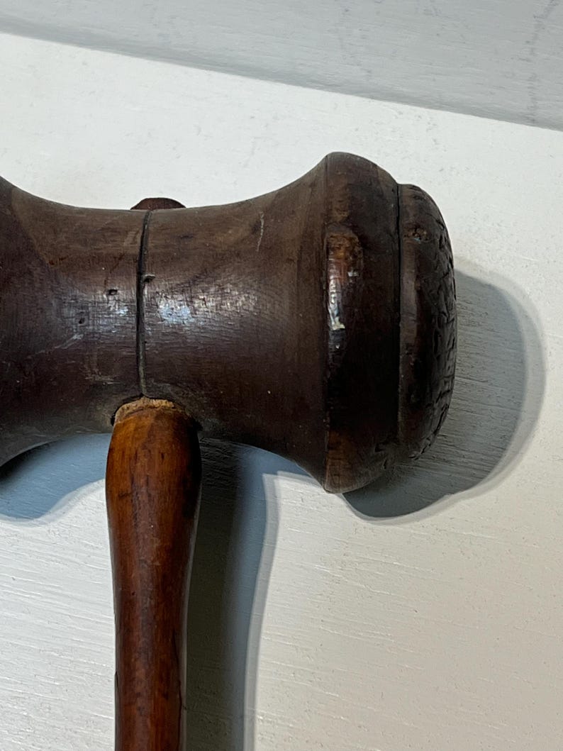 Antique Wooden Gavel Mallet Hammer Hand Tool 11.5 Judge Auctioneer From ...