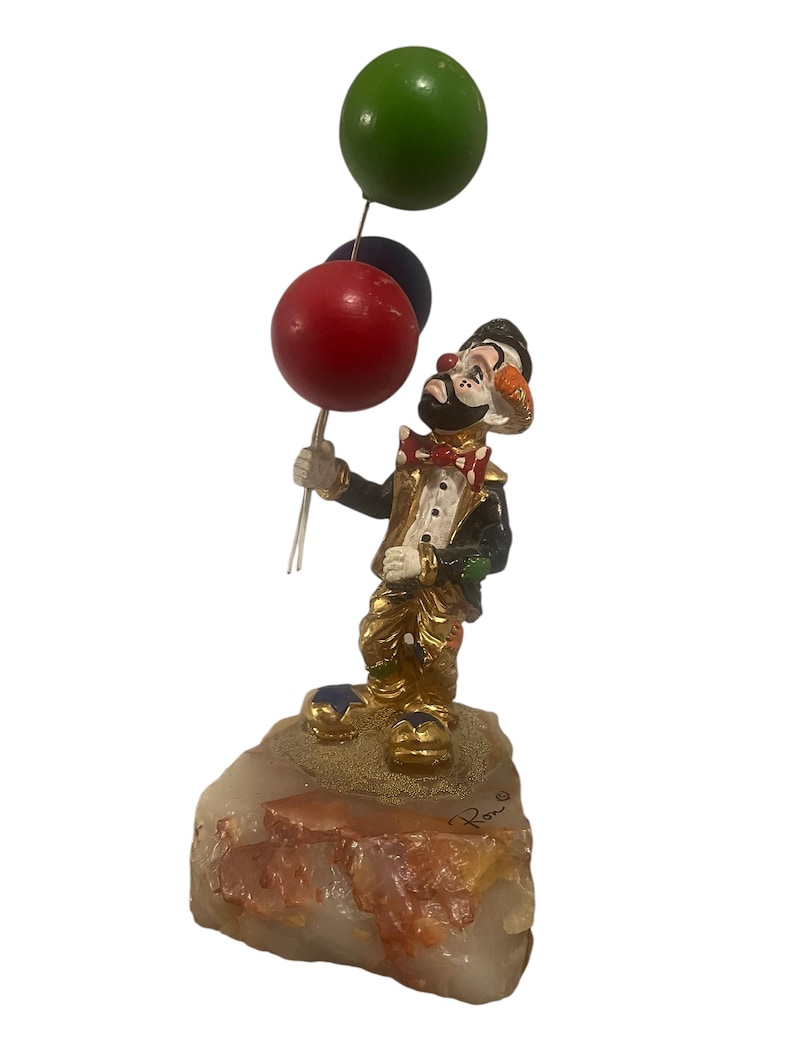 Vintage Signed Ron Lee Hobo Joe Clown Figurine Holding Balloons Circus ...