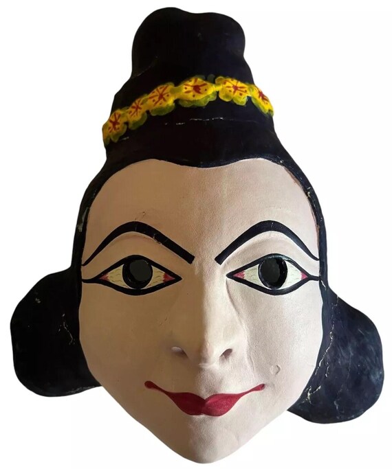 Indonesian Woman Mask Paper Mache Hand Made Basant By… - Gem