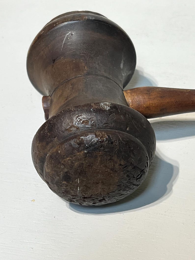 Antique Wooden Gavel Mallet Hammer Hand Tool 11.5 Judge Auctioneer From ...