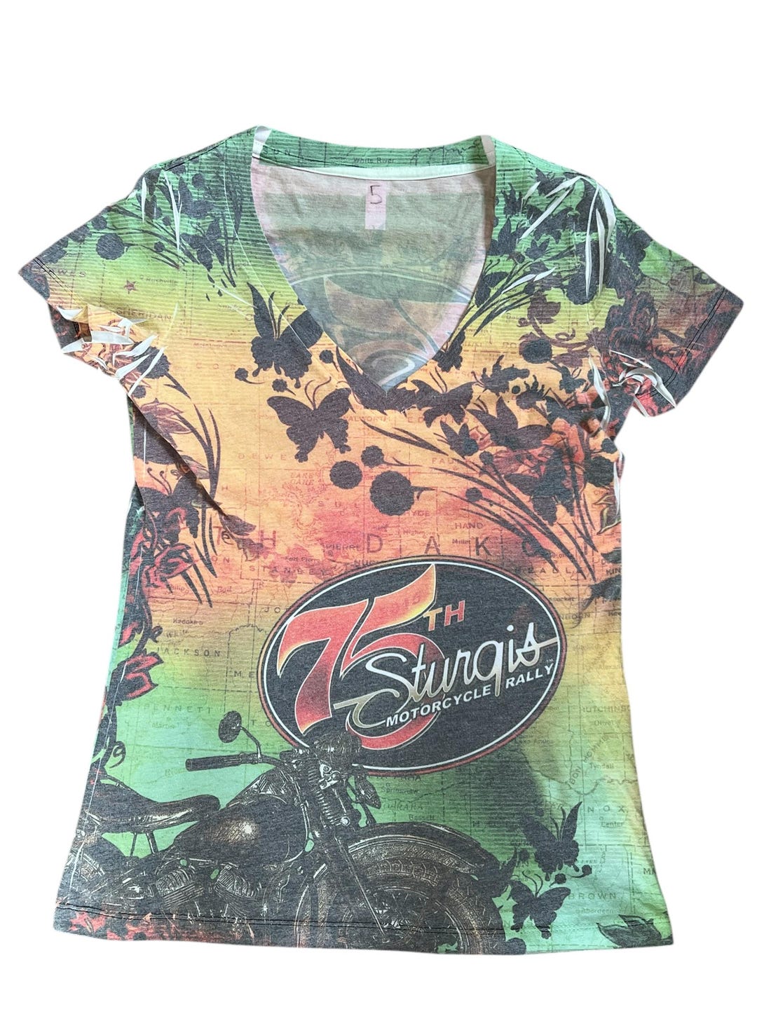 75th Anniversary Sturgis Motorcycle Rally Shirt Double Sided Full ...