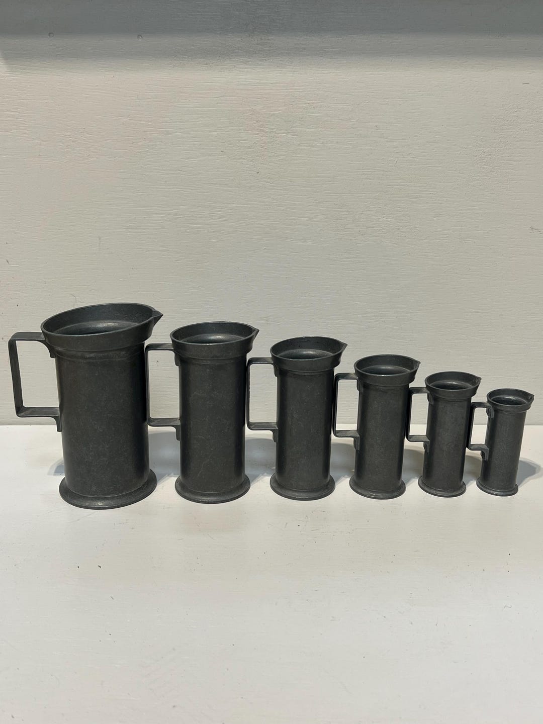 Antique French Pewter Measuring Cups Tin Kitchen Baking France Decor ...