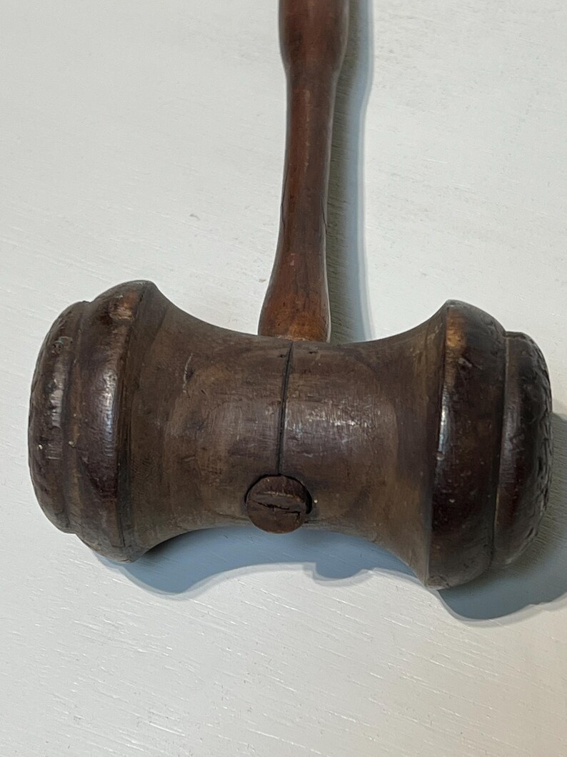 Antique Wooden Gavel Mallet Hammer Hand Tool 11.5 Judge Auctioneer From ...