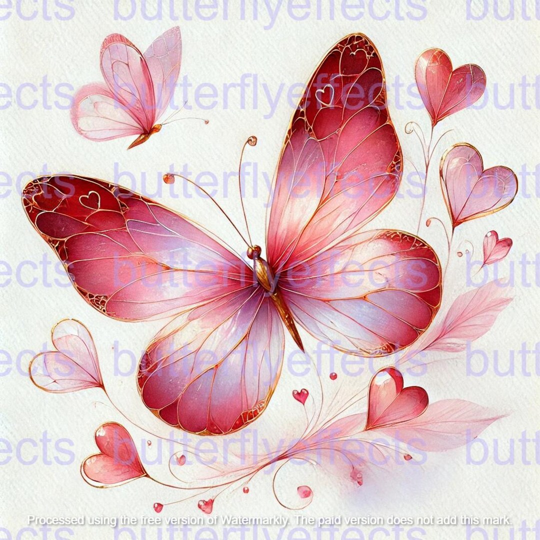 Colorful Valentines Butterfly Digital Image High Quality Download ...