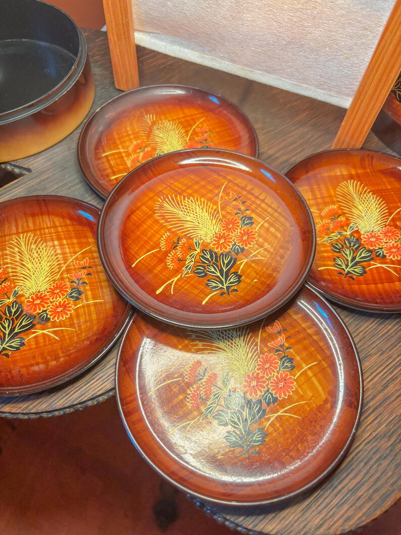 Vintage Japanese Coasters, Set of 5 - Etsy