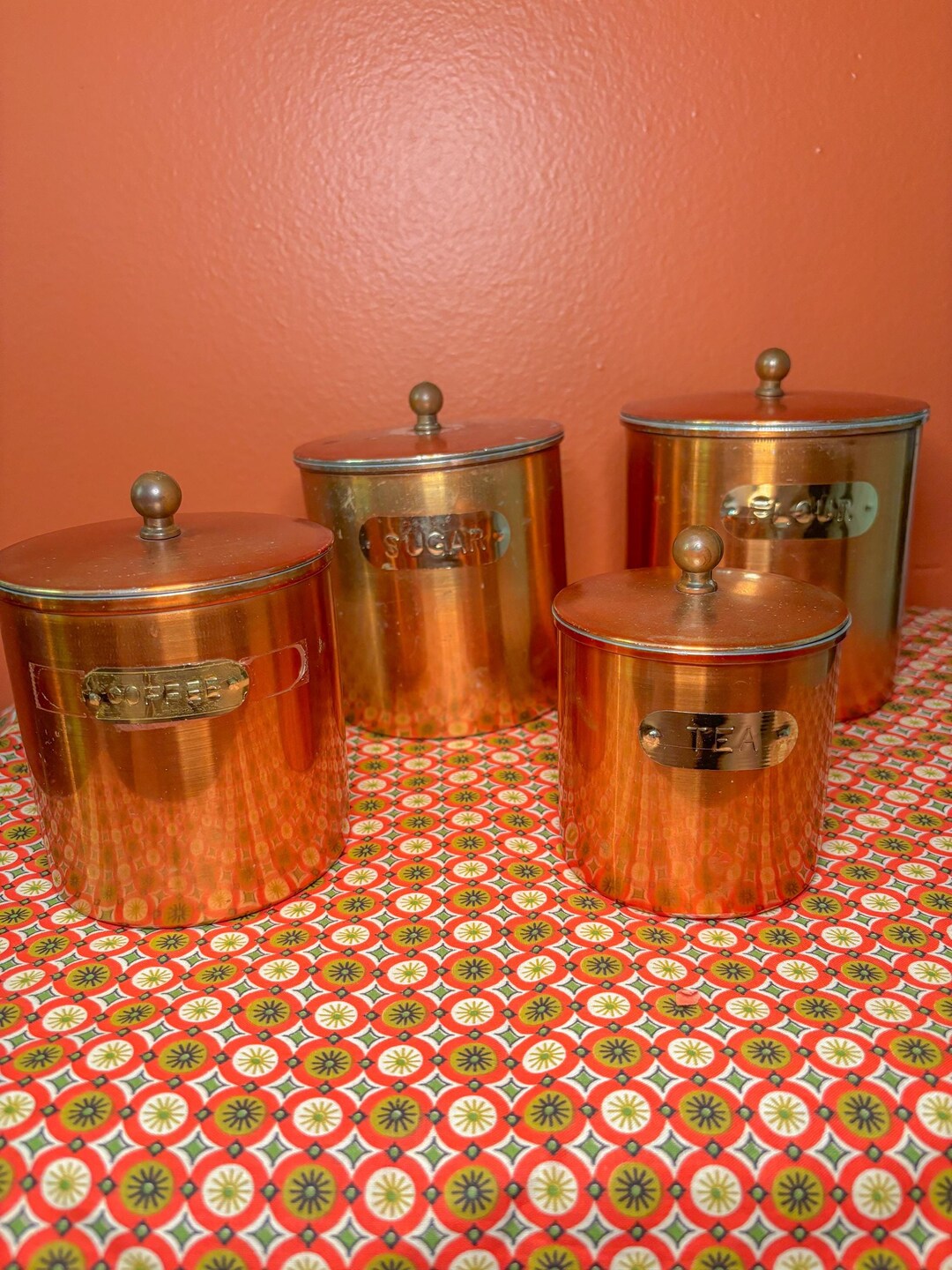 Vintage Copper Canister Set - Etsy