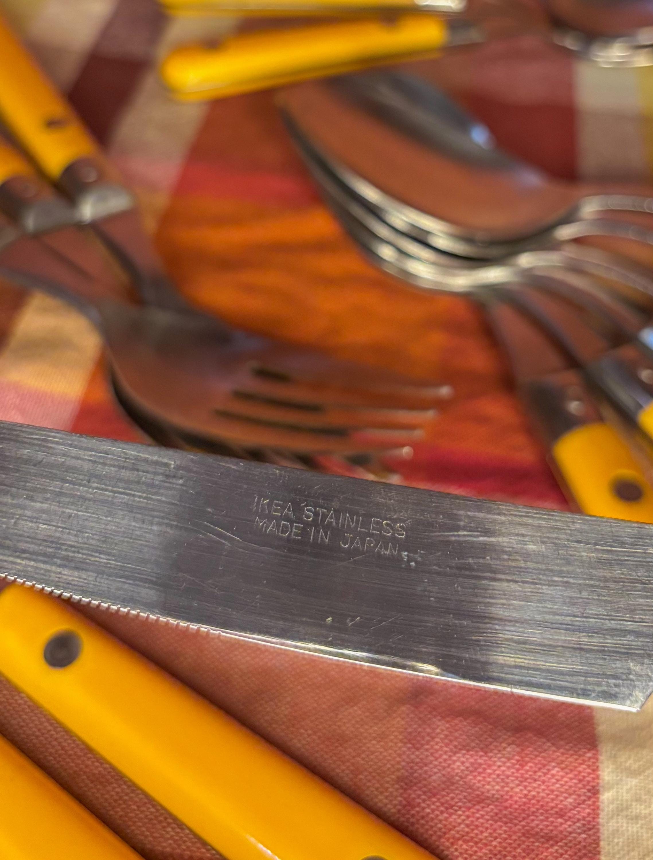 Vintage IKEA Yellow Cutlery Set - Etsy