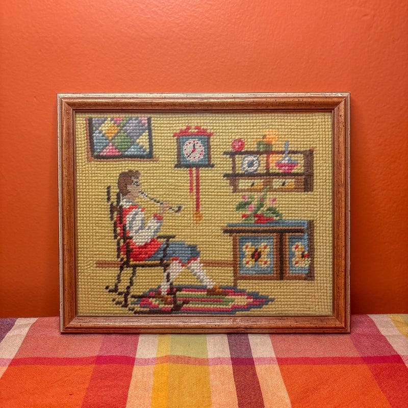 Vintage Petit Point Framed - Etsy