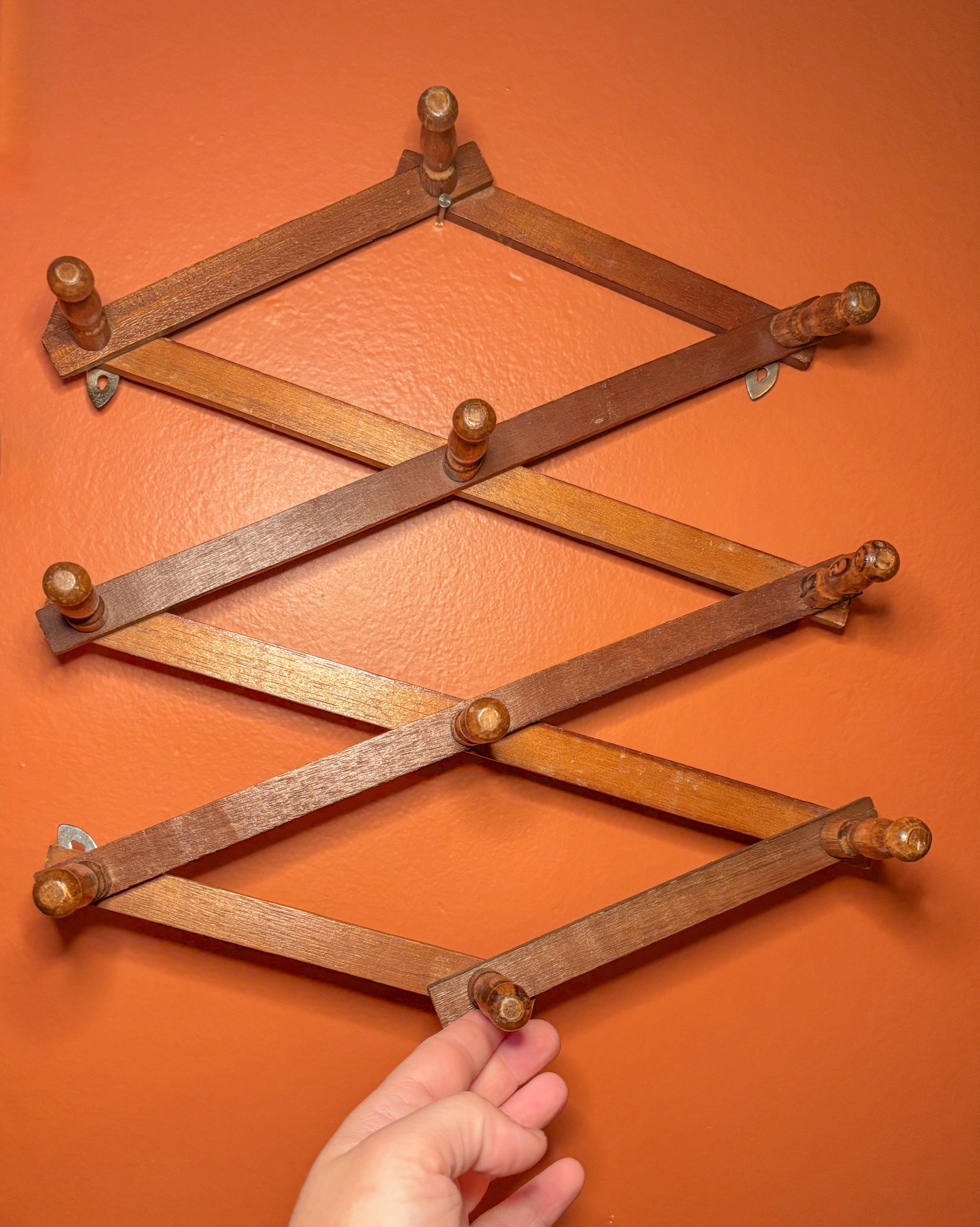 Vintage Wood Peg Rack - Etsy