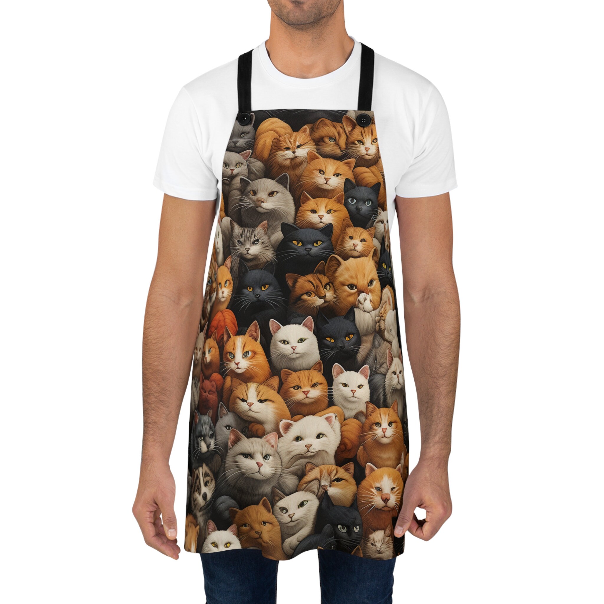 Cat Apron With Cat Design and Cat Apron Gift With Cat Design Apron Gift ...