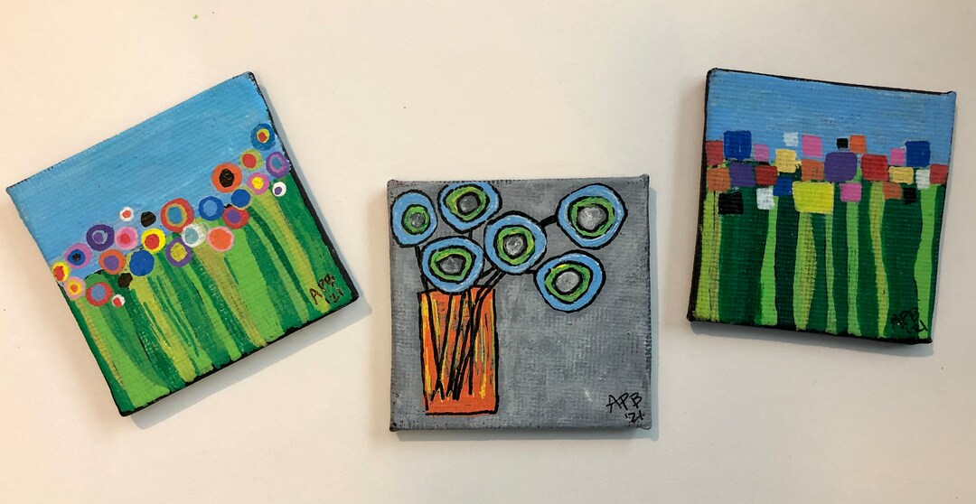 Abstract Miniature Paintings - Etsy