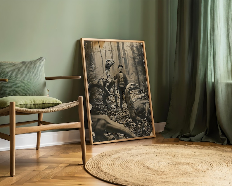 Dinosaur and Aristocrat dark Academia Print,gothic Prints,old Photo Art ...