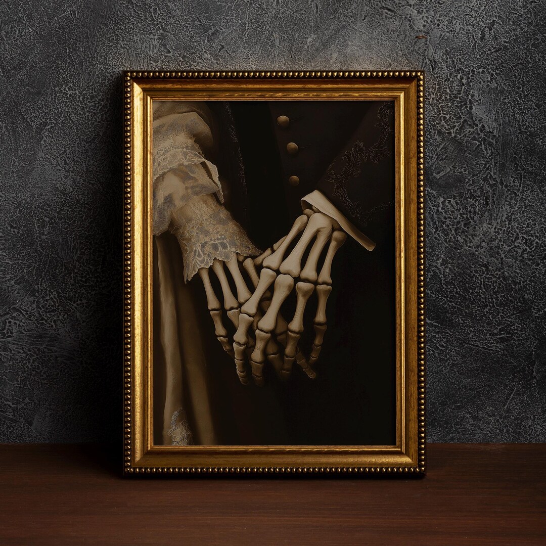 Gothic Skeleton Couple Art | Dark Romantic Couple Gift Print | Vintage ...