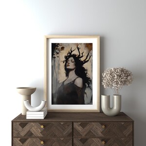 Lilith Art - Mythology Wall Art,gothic Lilith Portrait,cottagecore ...