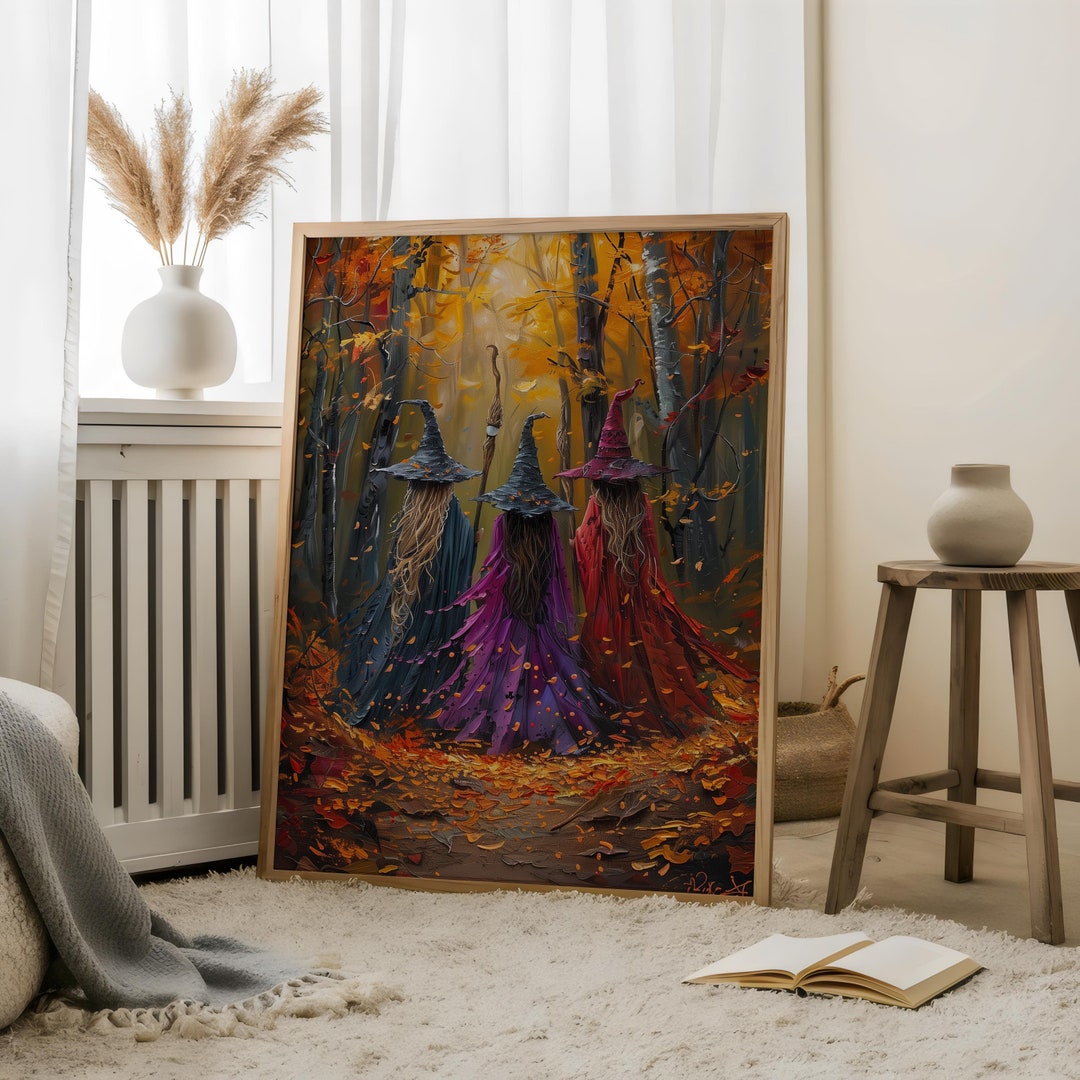 Three Chic Witch Goes for a Fall Stroll - Witch Portrait,autumn Witch ...