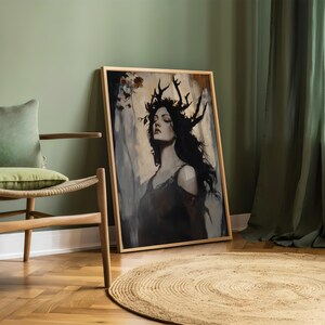 Lilith Art - Mythology Wall Art,gothic Lilith Portrait,cottagecore ...