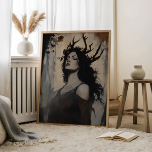 Lilith Art - Mythology Wall Art,gothic Lilith Portrait,cottagecore ...