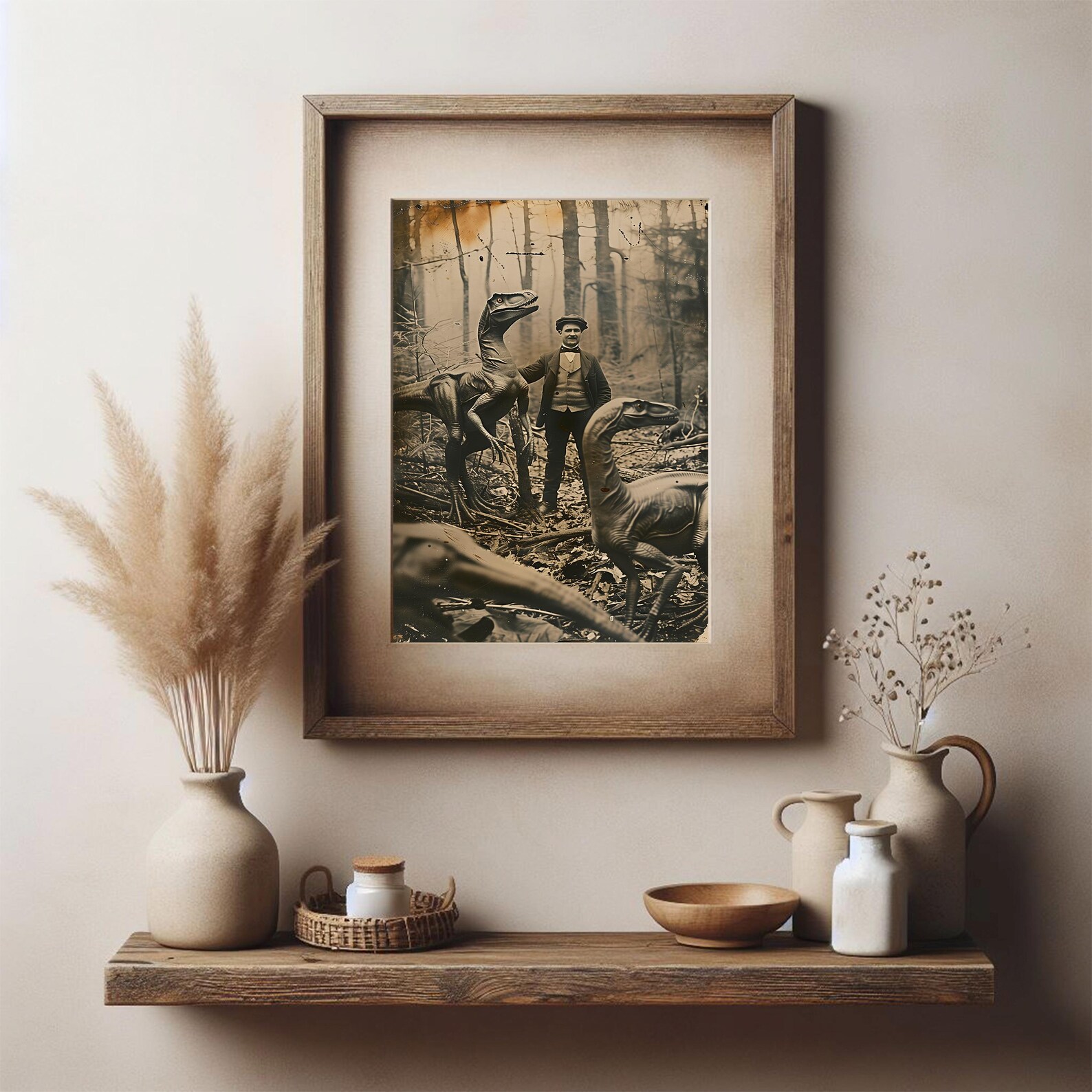 Dinosaur and Aristocrat -dark Academia Print,gothic Prints,old Photo ...