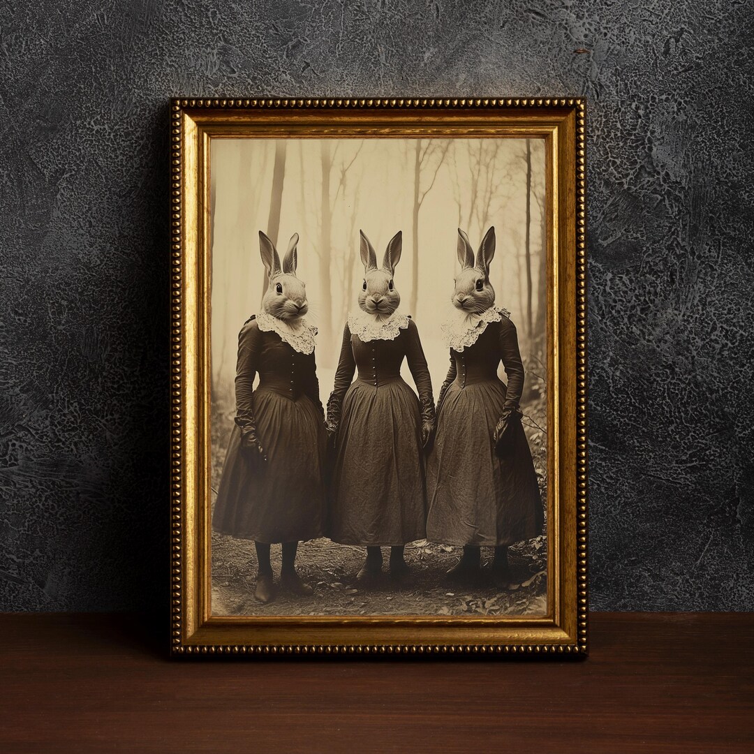 Rabbit Cult of the Forest dark Academia Print,vintage Gothic Prints,old ...