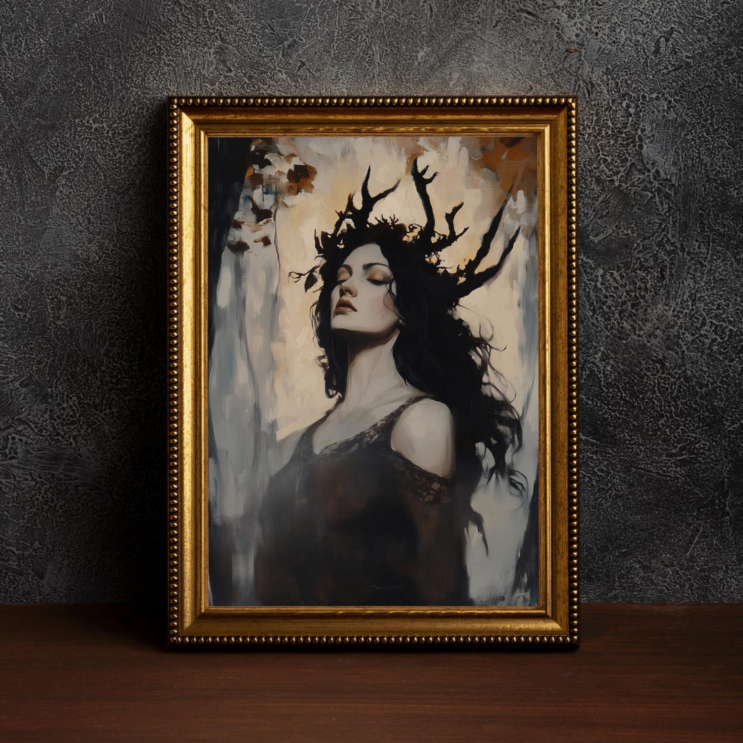 Lilith Art - Mythology Wall Art,gothic Lilith Portrait,cottagecore ...