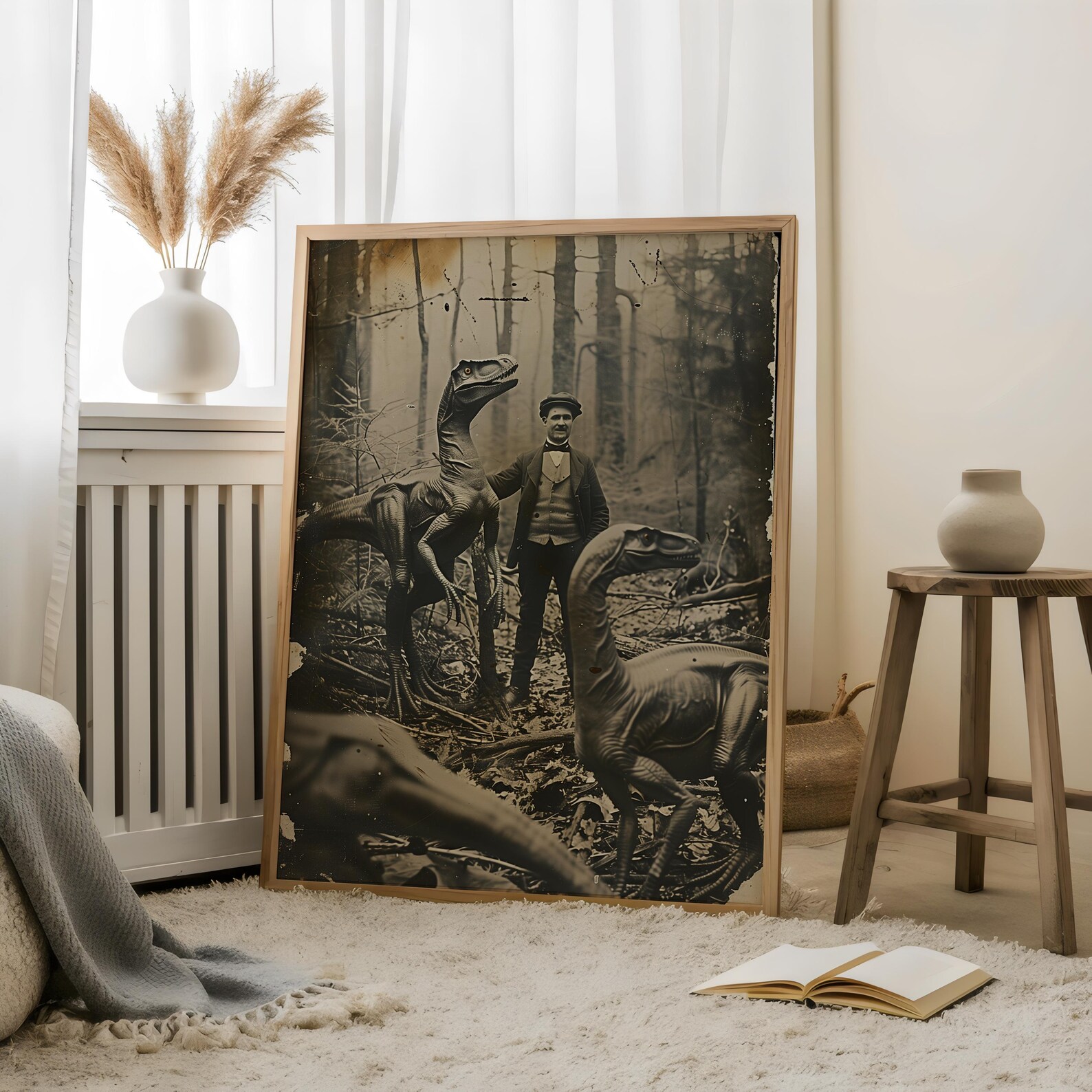 Dinosaur and Aristocrat -dark Academia Print,gothic Prints,old Photo ...