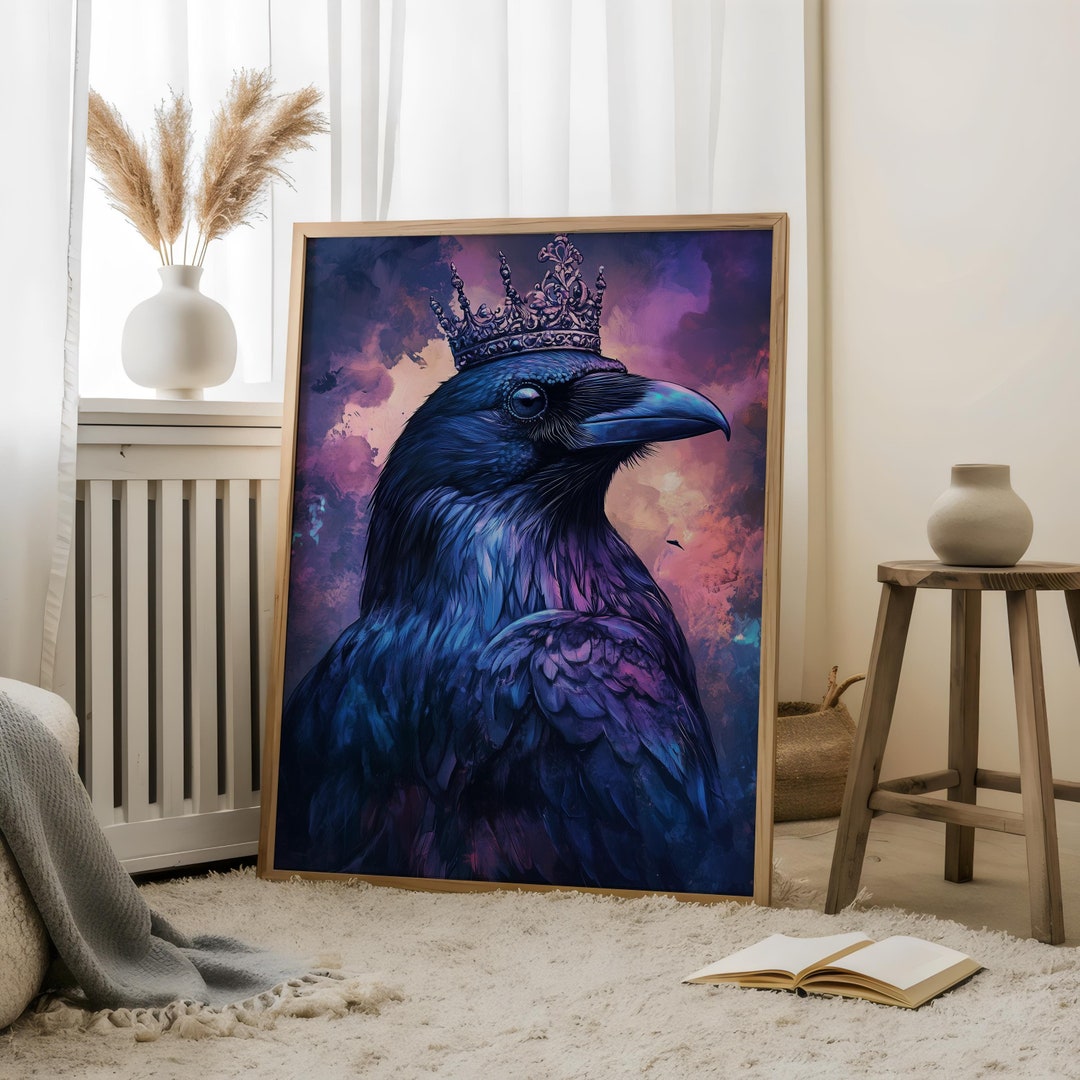 Queen Raven-gothic Crow,raven Portrait,moody Raven Vintage Poster ...