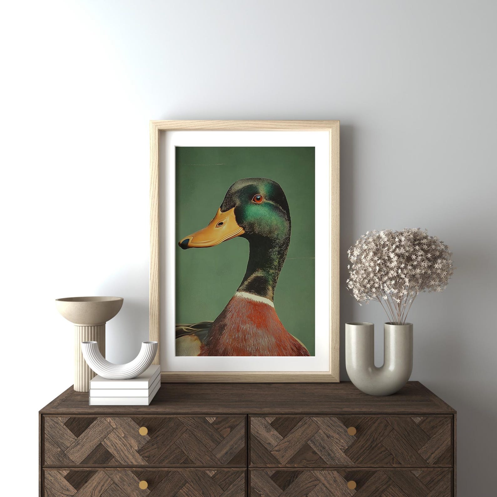 Emerald Green Mallard Duck , Vintage Mallard Duck Poster, Gift for Duck ...