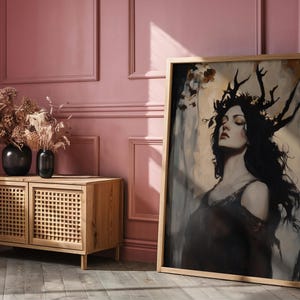 Lilith Art - Mythology Wall Art,gothic Lilith Portrait,cottagecore ...