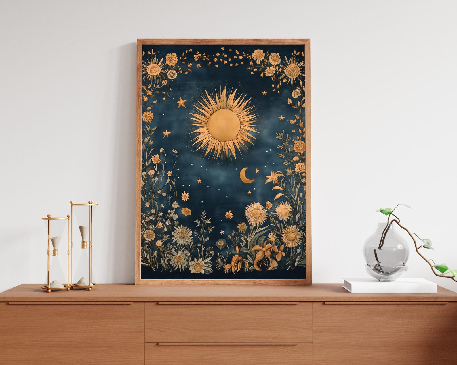 Sun and Moon,whimsigoth Decor,tarot Card Prints,celestial Sun and Moon ...
