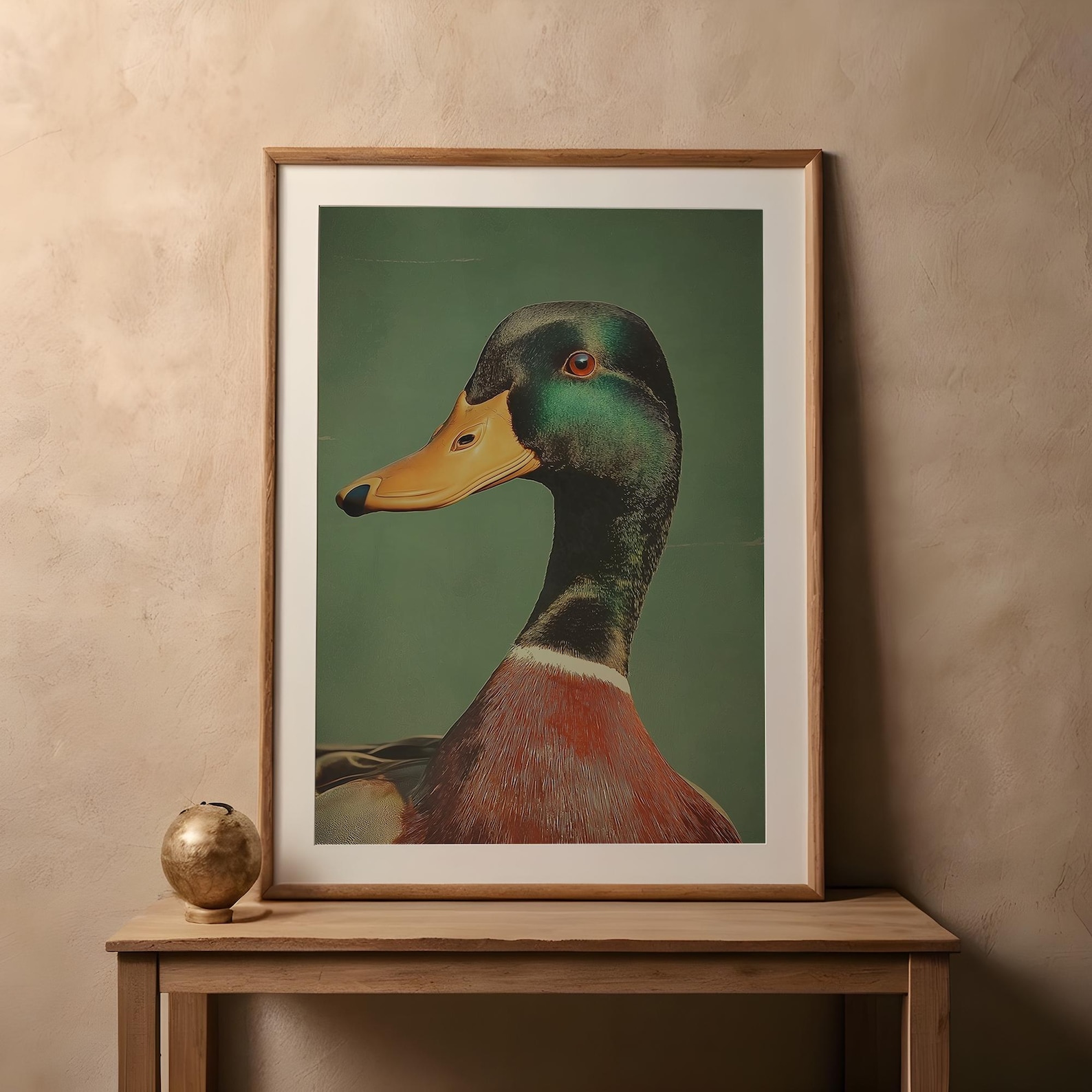 Emerald Green Mallard Duck , Vintage Mallard Duck Poster, Gift for Duck ...