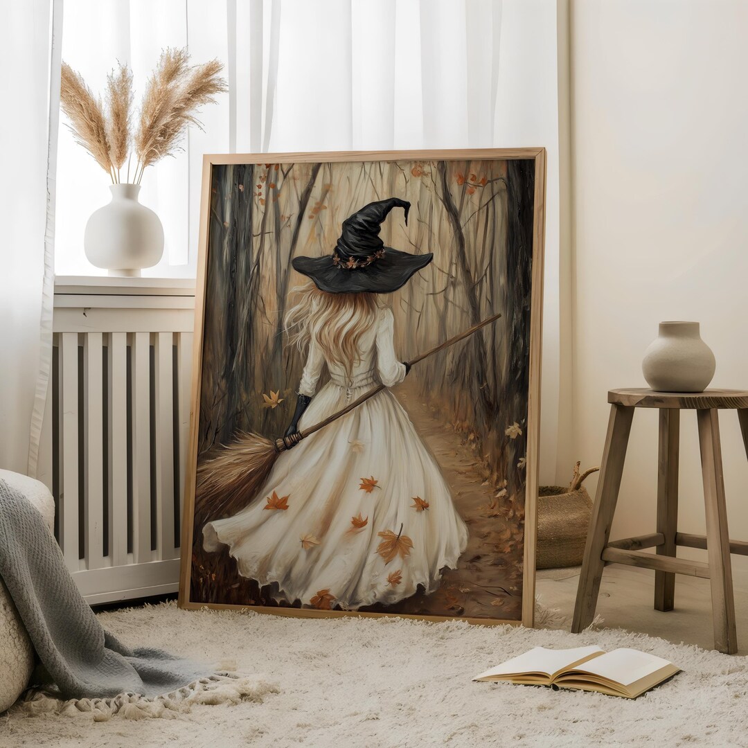 Chic Witch Goes for a Fall Stroll - Witch Portrait,autumn Witch Art ...