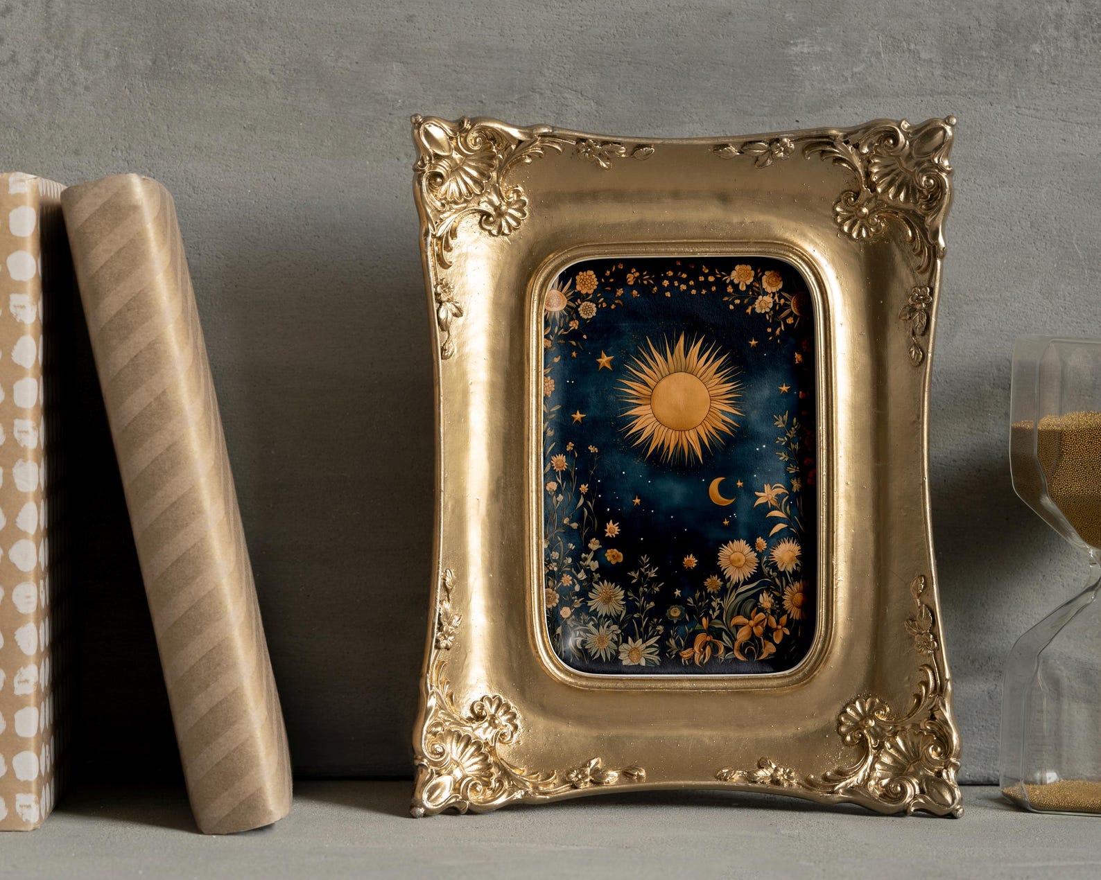 Sun and Moon,whimsigoth Decor,tarot Card Prints,celestial Sun and Moon ...