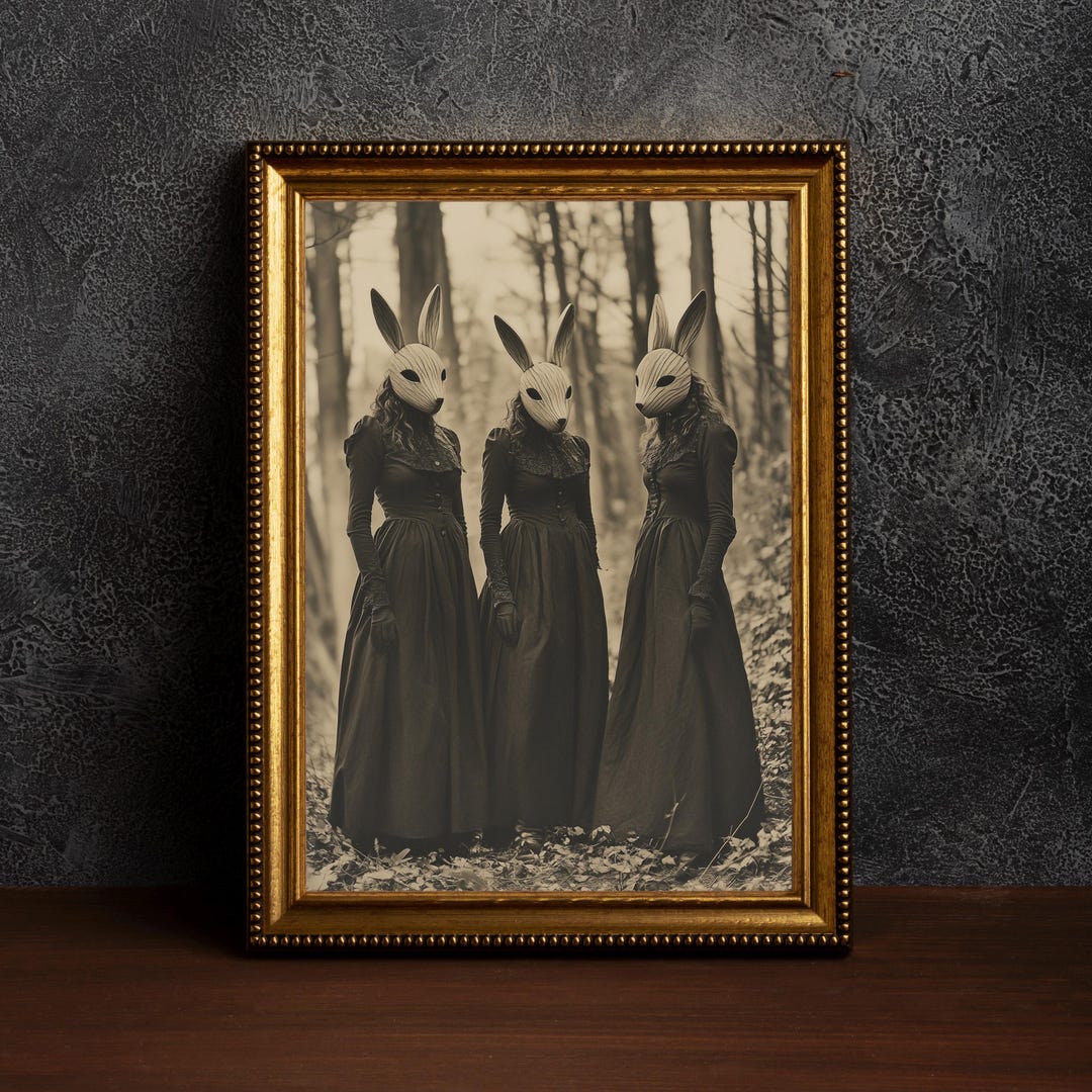 Rabbit Cult of the Forest -dark Academia Print,vintage Gothic Prints ...