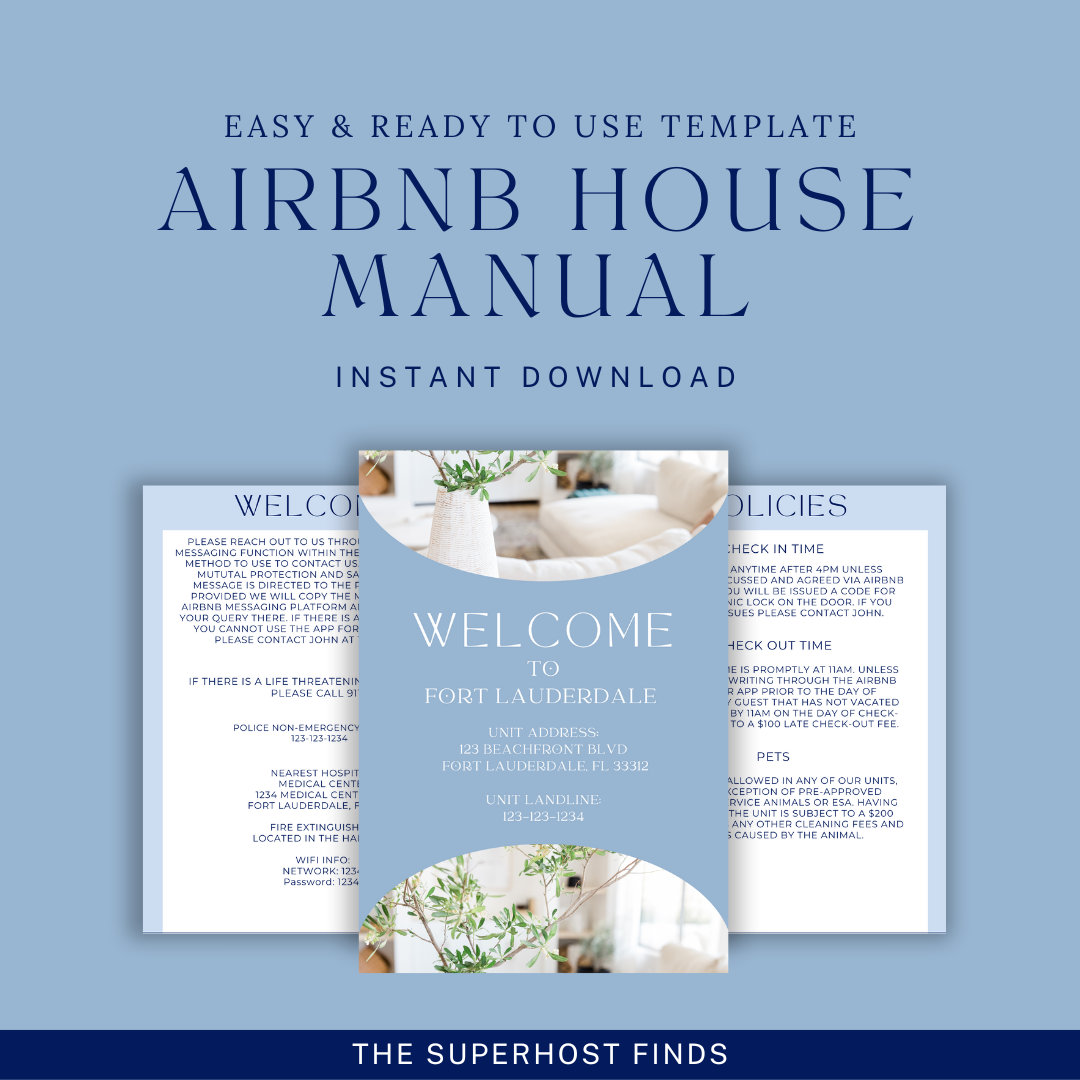 Editable Airbnb House Manual- Canva Template for Vacation Rental ...