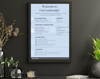 Vacation Rental Welcome Sheet Template | Easily Customize | Airbnb ...